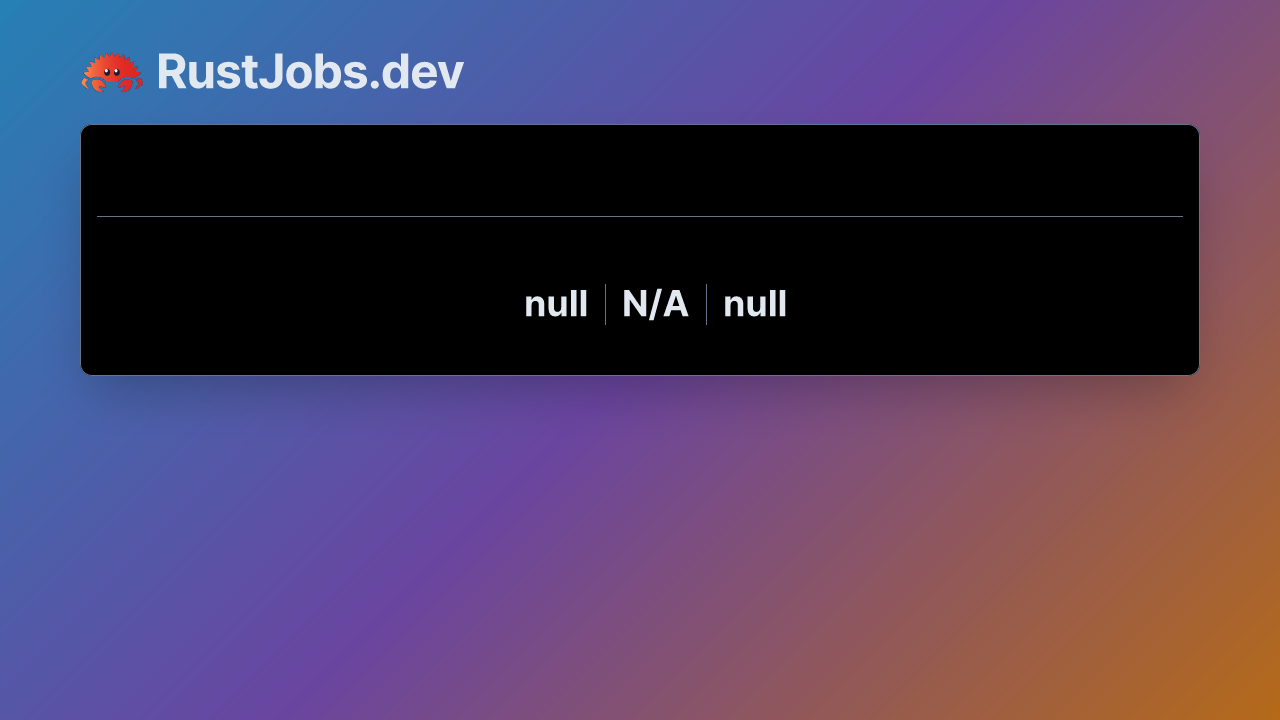 Machine Learning Engineer | Ambush | RustJobs.dev